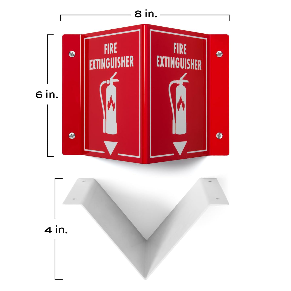 Bulk Case of 100 Signs - 3D Fire Extinguisher Sign | Projecting Wall M ...