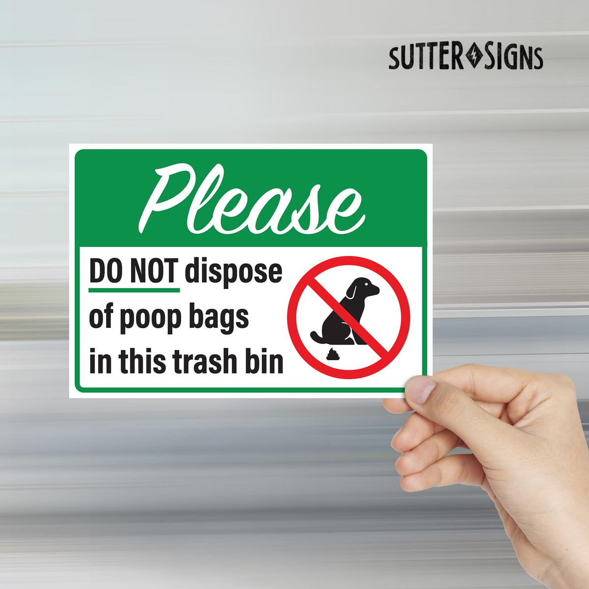 Bulk Case of 200 Sets - Please Do Not Dispose Poop Bags in This Trash ...