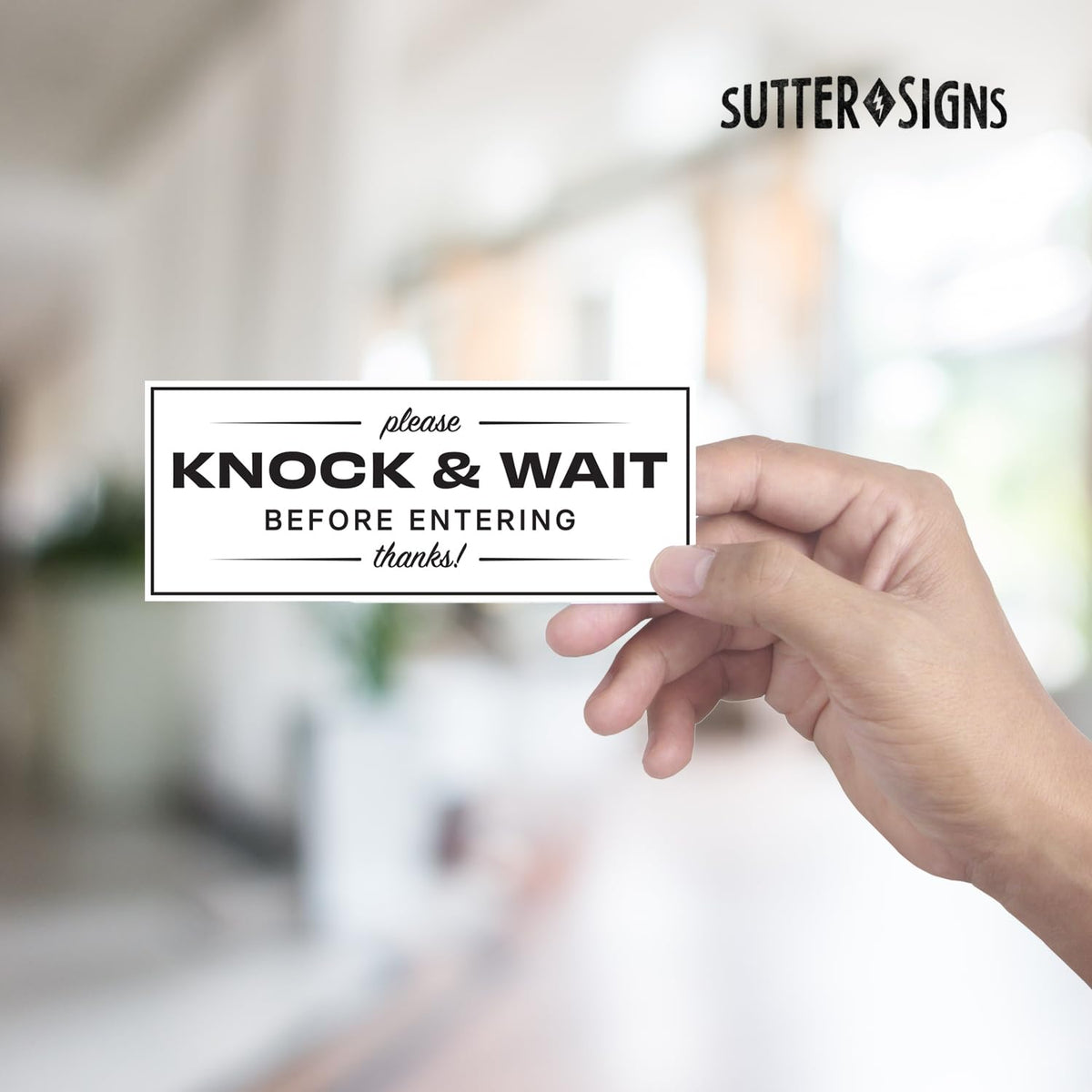 Bulk Case of 250 Sets - 2pk Please Knock & Wait Before Entering Door S ...