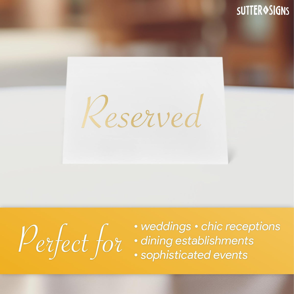 Bulk Case of 150 Sets - Reserved Table Signs for Wedding 20 Pack | Ele ...