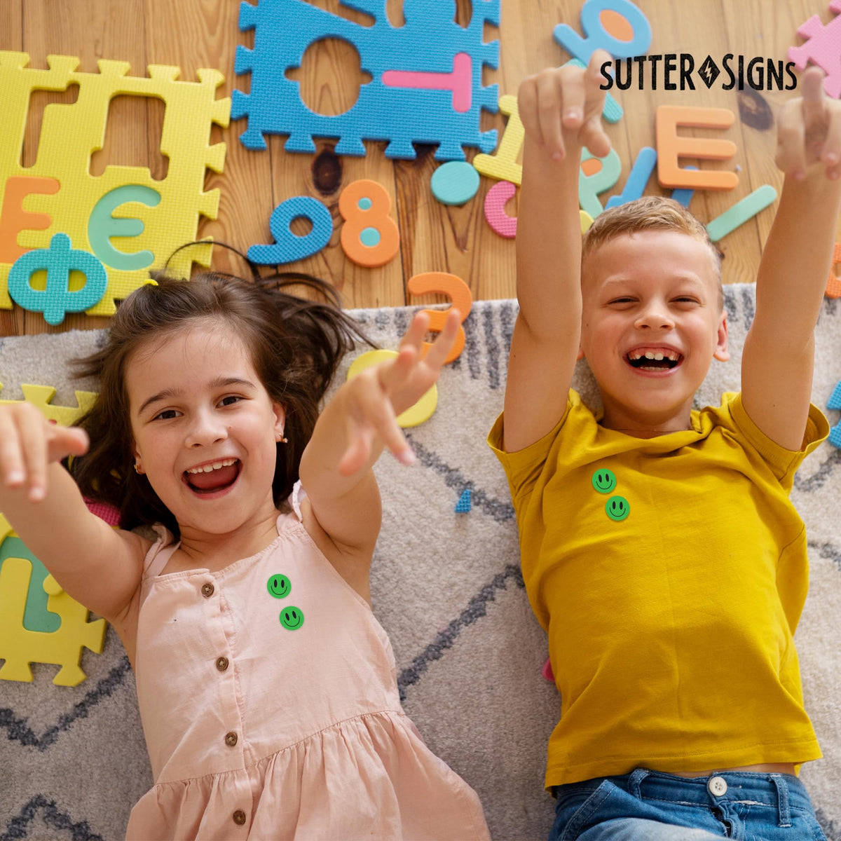 Bulk Case of 100 Sets - Smiley Face Stickers 1000 pcs | Green/Yellow/R ...